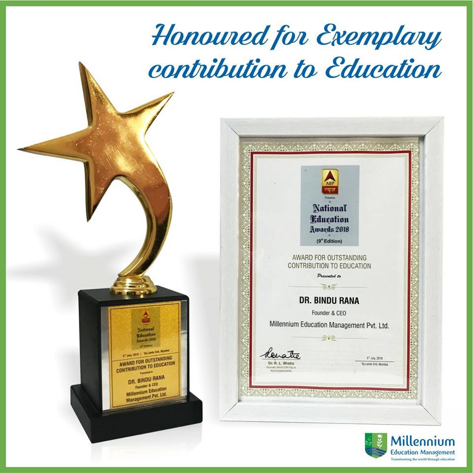 Award for Outstanding Contribution in Education | Millennium World ...